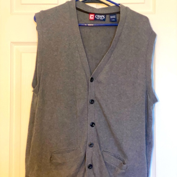 Chaps | Sweaters | Chaps Large Grey Cardigan Sweater Vest | Poshmark